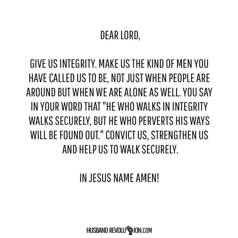 Prayer: For Integrity - MARRIAGE AFTER GOD